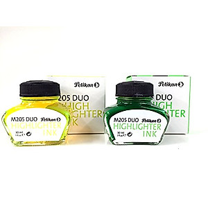 Pelikan 4001 Bottled Ink for Fountain Pens, For Pelikan M205 Classic Duo Highlighter Pen, Fluorescent Yellow, 30ml, 1 Each (344879)