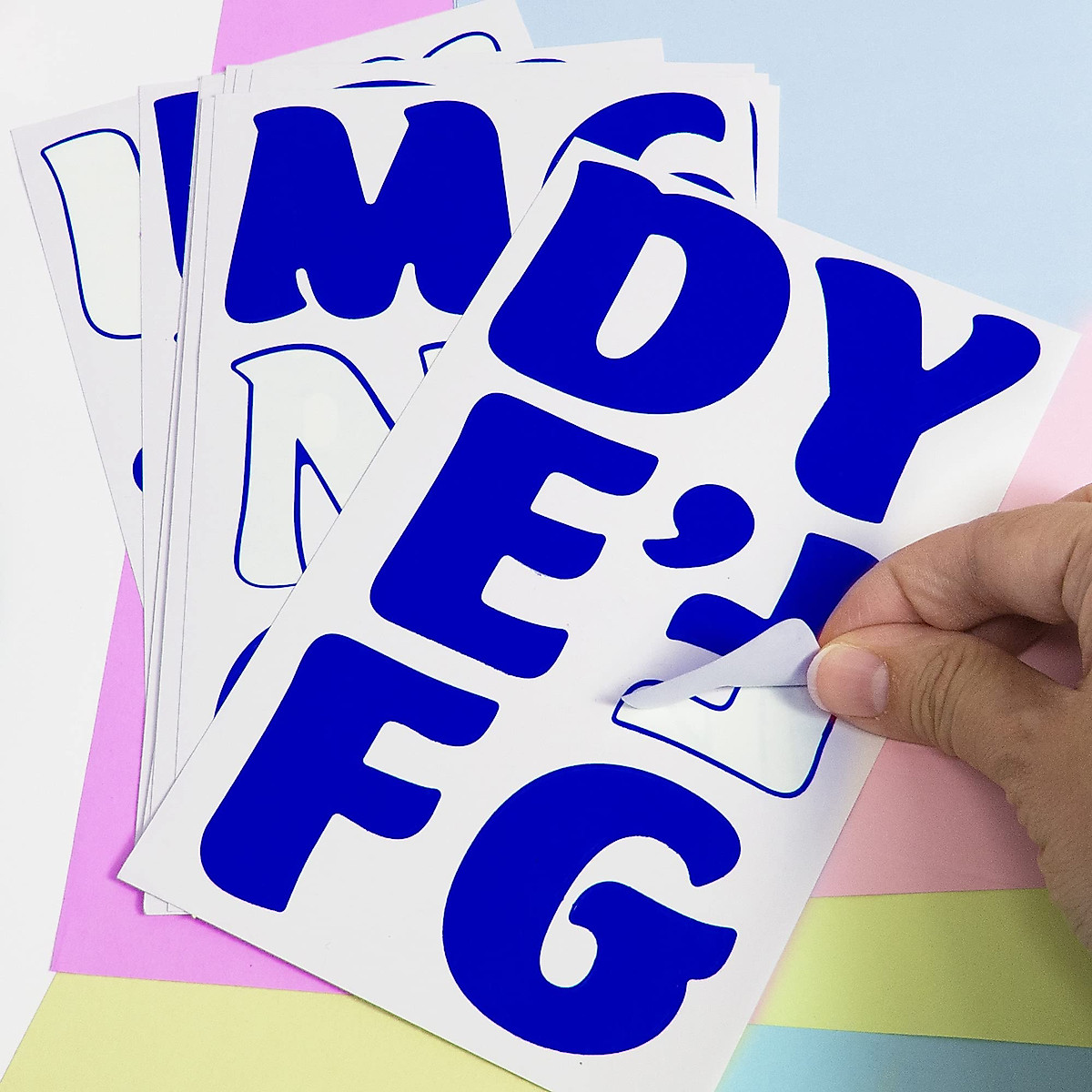 BAZIC Alphabet Numbers Stickers 6 Colors, 2" A to Z 0 to 9 Self-Adhesive Large Sticker for Laptop Cardstock Labeling (72/Pack), 1 Unit, Random Color