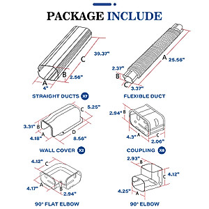 LyPrem 25Ft Mini Split Line Set Cover 4" PVC Line Cover Kit for Mini Split and Central Air Conditioner & Heat Pump