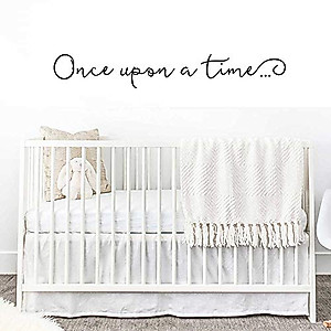 Once Upon A Time Wall Decals Kids Nursery Wall Art Decor Kids Bedroom Lettering Saying Quote Wall Decal Sticker Kids Room Decor - 27x4 inch