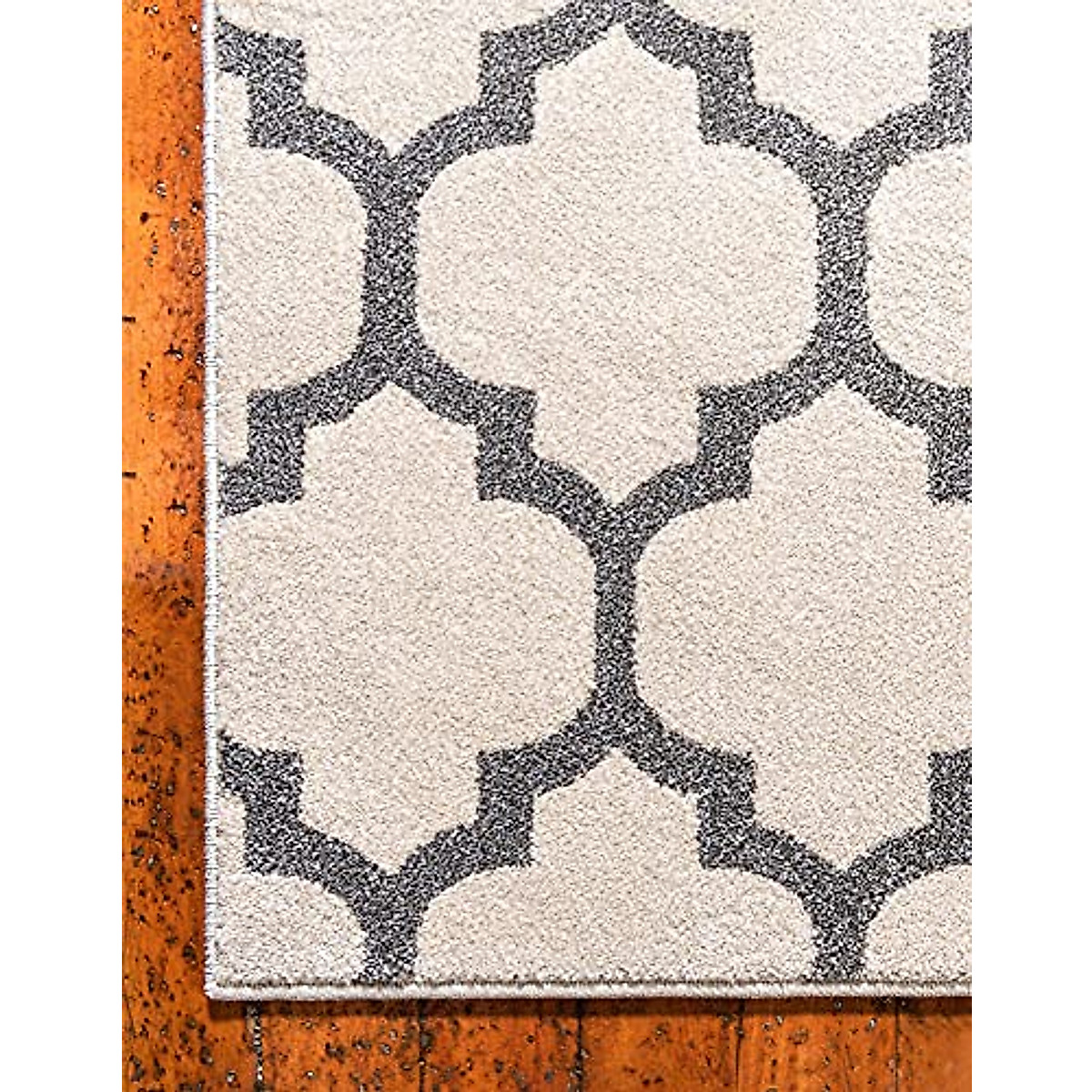 Unique Loom Trellis Collection Modern Morroccan Inspired with Lattice Design Area Rug, Rectangular 4' 1" x 6' 1", Beige and Gray/Gray