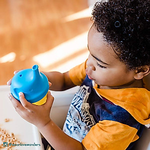 Ashtonbee Silicone Sippy Cup Lids, Elephant Stretch Lids for Soft Spout Sippy Cup, Spill-proof Toddler Sippy Cups Lid, Set of 5