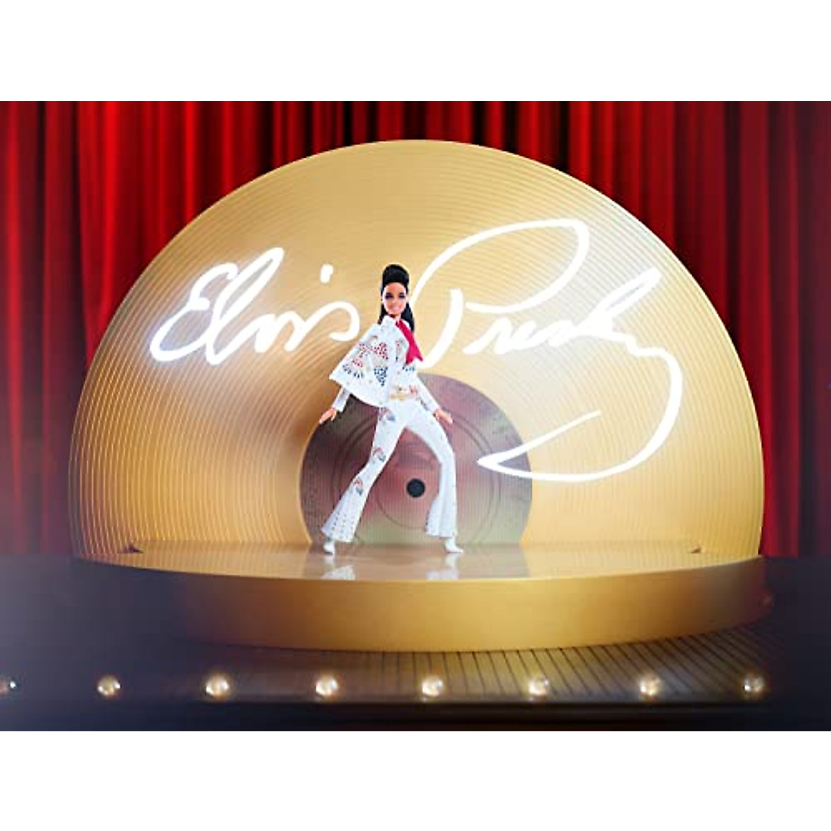 Barbie Signature Elvis Presley Barbie Doll (12-in) With Pompadour Hairstyle, Wearing “American Eagle” Jumpsuit, Gift for Collectors