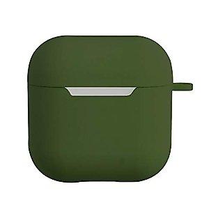 Dustproof Soft Silicone Wireless Bluetooth Earphones Case Protective Cover for Airpods Pro 4 Valentine's Day/Mother's Day/Wedding/Anniversary/Christmas/Birthday Gifts - Army Green
