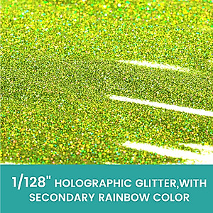 Resiners Holographic Ultra Fine Glitter Powder - 3.53oz/100g, 1/128" Metallic Epoxy Resin Glitter Sequins Flakes for Tumblers,Slime, Nails, Paint, Art Crafts - Laser Light Green