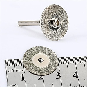 GatherTOOL 12pcs/24pcs Diamond Discs + Arbor Shaft Set 20mm Thin Grinding Slice Mini Cutoff Wheel Refine Jewelry Making Craft Rotary Tools (Color : 12pcs Set)