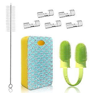 Kenida Cat Water Fountain Cleaning Set, Cat Water Fountain Brush, Cleaning Sponge, cat Dog Toothbrush and Cable clamp, 4-Pack pet Water Fountain Cleaning Set