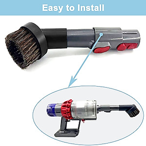 Horse Hair Brush V15 Vacuum Attachment Adapter Compatible for Dyson V8 V15 V10 V11 V7 V6 Vacuum Cleaner,Horse Hair 1.25" Vacuum Brush Attachment Hose Adapter