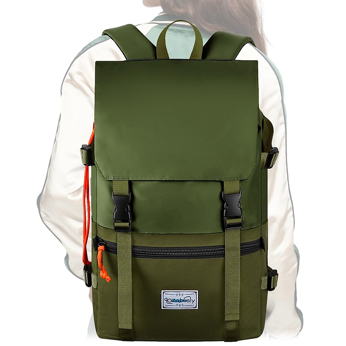 qozabualy Top Flap Design Backpack, XL Outdoor Travel Daypack/Vintage Backpack for Men Women - Younger Quick Pack