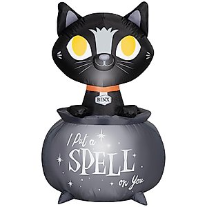 Gemmy 3.5’ Hocus Pocus Binx with Calderon Scene Disney Airblown Inflatable Halloween Decor
