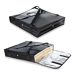 New Star Foodservice 51131 Insulated Pizza Delivery Bag, 24" by 24" by 5", Black