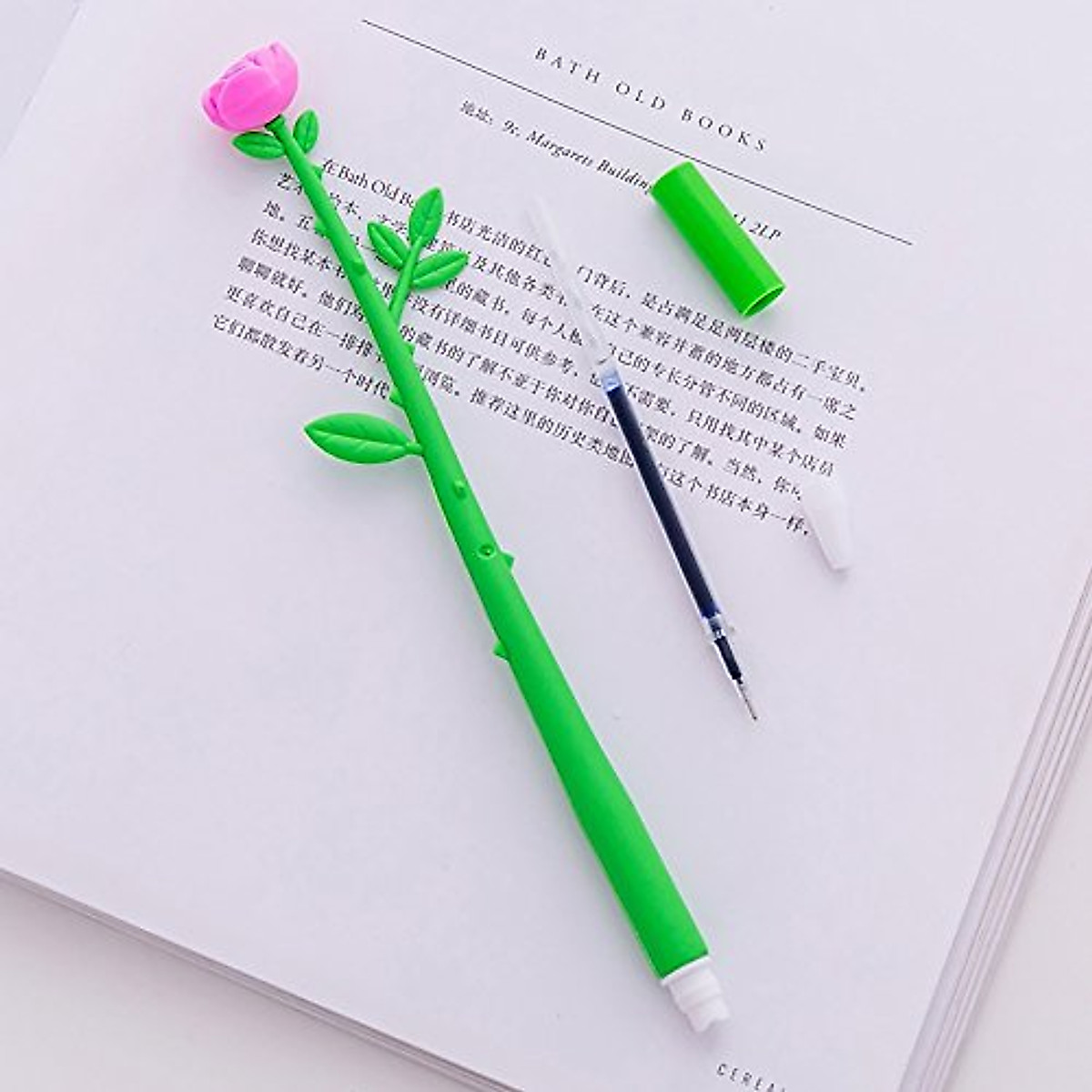 Opla3ofx Creative Flower Gel Ink Pen Cute Stationery School Office Supplies Kids Gift Fine point, Durable and Smoth to Write Green