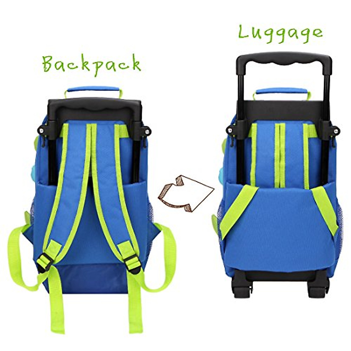 yodo Zoo 3-Way Kids Suitcase Luggage or Toddler Rolling Backpack with wheels,Small Dinosaur