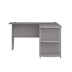 Ameriwood Home Dakota L-Desk with Bookshelves, Dove Gray