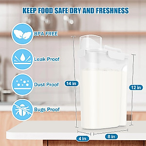 ODOMU 10lbs Rice Cereal Storage Container - Airtight 5L/169OZ Pet Dog Cat Food Dispenser with Large Spout and Cup, BPA-Free Plastic Container for Cereal, Grain, Flour, etc