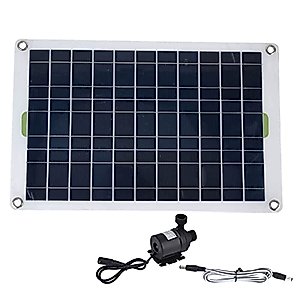Solar Water Pump Kit, 50W 12V Solar Powered Water Fountain Pump with Low Noise, Solar Pond Pump for Bird Bath Fish Tank Outdoor Pond Garden Yard Water Feature