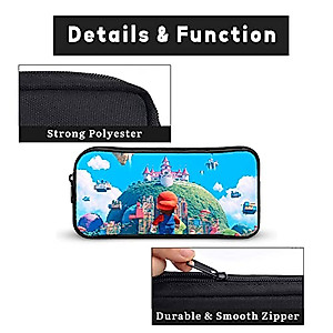 Vonpcaty 3-Piece Cartoon Backpack Set with Insulated Lunch Box and Pen Case for Boys and Girls, Bookbag Lunch Bag Pen Pouch Ideal for Travel and Work (blue)