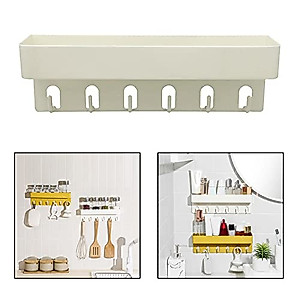 Bddalpke Bathroom Storage Shelf No Punching Towel Brush Wall Mounted Shower Basket Shower Caddy Basket for Bathroom Storage & Organization (White)