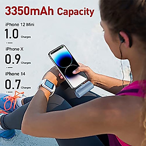 iWALK Mini Portable Charger for iPhone with Built in Cable, 3350mAh Ultra-Compact Power Bank Small Battery Pack Charger Compatible with iPhone 14/13/13 Pro/12/12 Pro/11/XR/XS/X/8/7/6,Blue