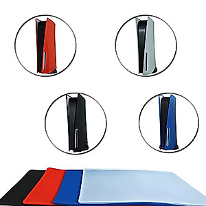 Silicone Skin Cover Compatible for PS5 Console, Anti-Scratch Anti-Dust Waterproof Dustproof Protective Case for Disc/Digital Version (Red Disc Version)