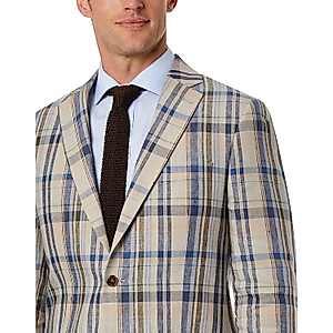 Lauren Ralph Lauren Mens Lassiter Linen Classic Fit Two-Button Blazer Tan 44S