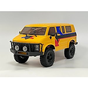 HobbyPlus CR18P Rock Van EVO (Yellow) - HBP 4WD RC Crawler 2.4Ghz 4 Channel TX, 1/18 Scale RC Cars for Adults, RC Rock Crawler 4x4, Remote Control Truck, Remote Control Toy Car (1810302)