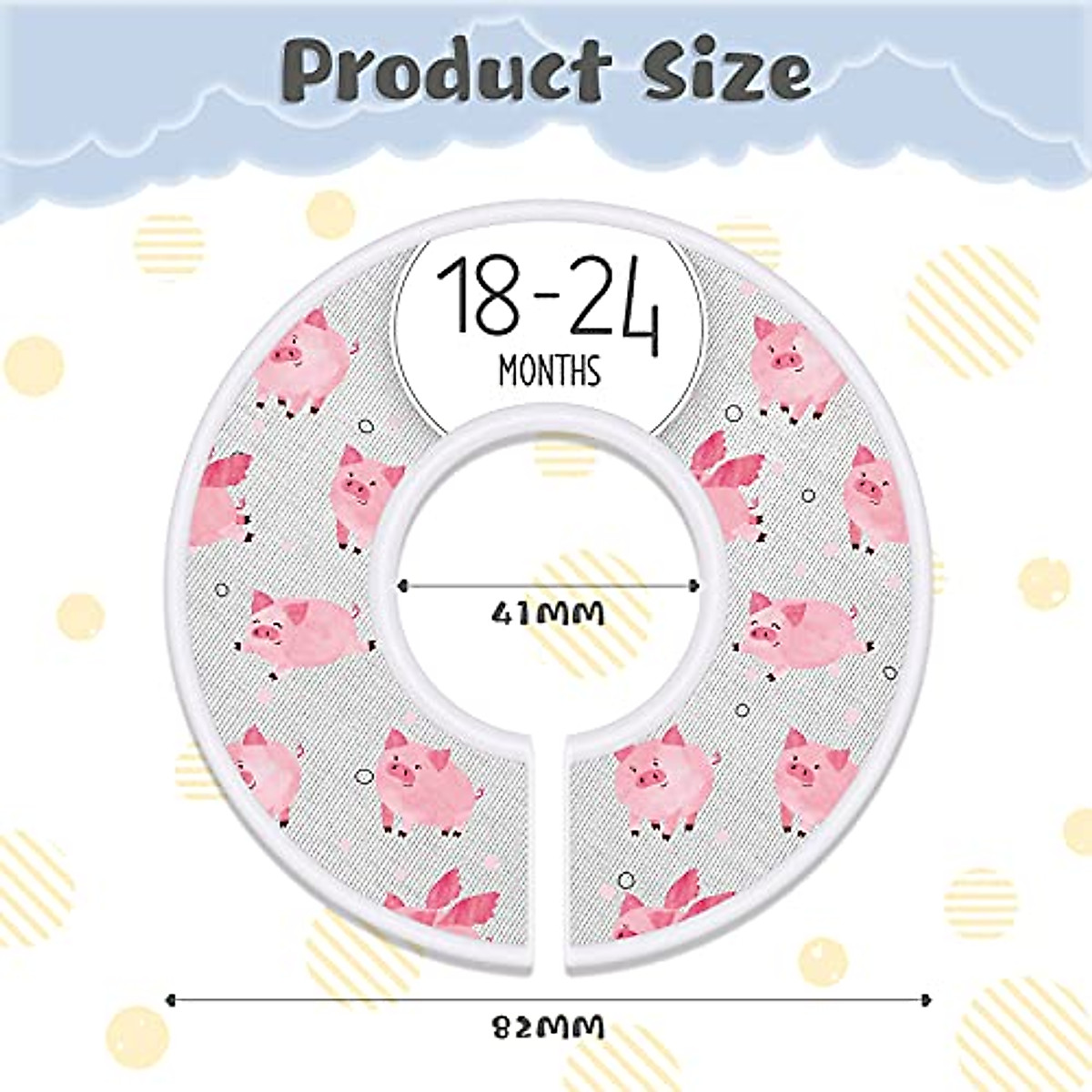 Baby Closet Size Dividers Unisex Nursery Organizer Nursery Closet Dividers Set of 8 Patterns for Baby Clothes Newborn to 24 Months (Animal Pattern)