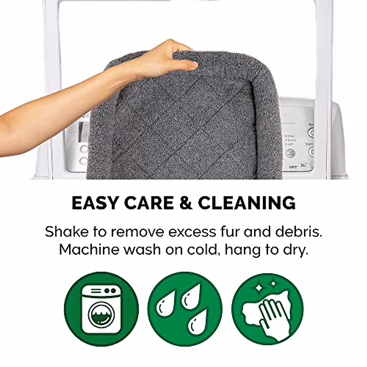 Furhaven Dog Bed for Small Dogs & Indoor Cats, 100% Washable, Sized to Fit Crates - Sherpa Fleece Bolster Crate Pad - Gray, Small