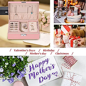 Smileshe Jewelry Box for Women Girls, PU Leather Organizer Holder Boxes with Lock, 2 Layers Removable Display Storage Travel Case for Rings Earrings Necklaces Bracelets