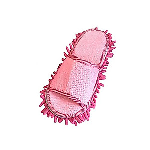figatia Lazy Mop Slippers Cleaning Sandals Comfortable Cleaner Unisex Silent Mopping Slippers Cleaning Shoes for Floor Polishing Bedroom Bathroom, Pink