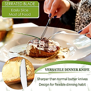 HaWare 40-Piece Silverware Set Service for 8, Stainless Steel Flatware Cutlery Set, Food-Grade Tableware Eating Utensil Set for Home Kitchen, Include Fork Knife Spoon, Mirror Polished, Dishwasher Safe