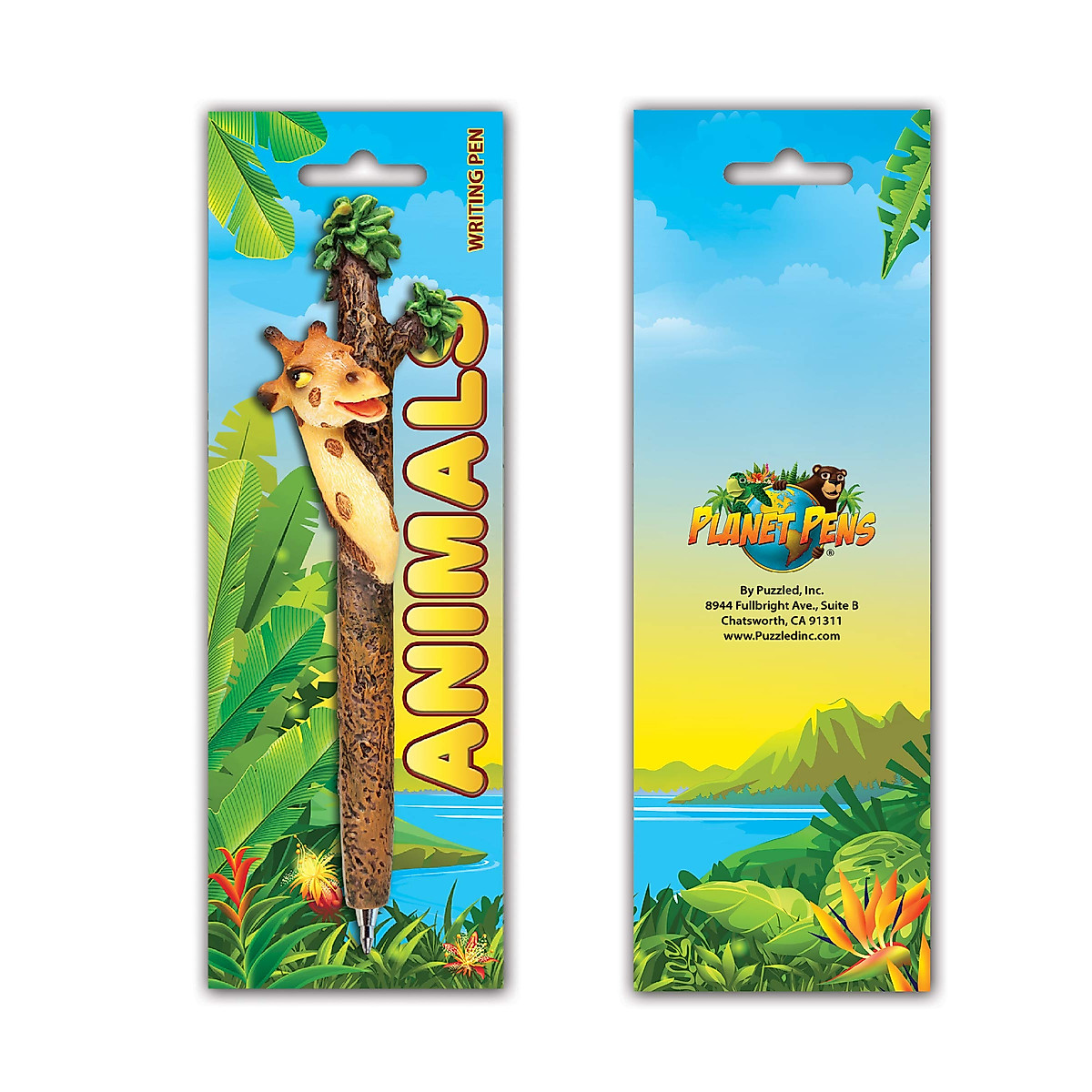 Puzzled CUTE GIRAFFE Planet Pens Resin Ballpoint Writing pen - Zoo Animals/Animals Collection - 6 INCH - Affordable Gift For Kids and Adults - Item #3692