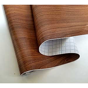 Zip Tac Self-Adhesive Shelf Liner - 9ft x17.75in (Teak Wood) by Classic Touch