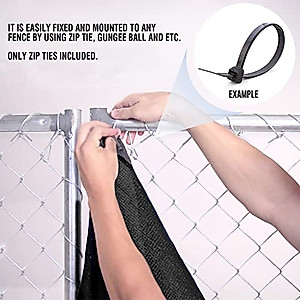 E&K Sunrise 8' x 25' Privacy Fence Screen with Grommets, Outdoor Windscreen Fence Covering Privacy Screen UV Blockage for Backyard Garden Patio, Zip Ties Included (Black)