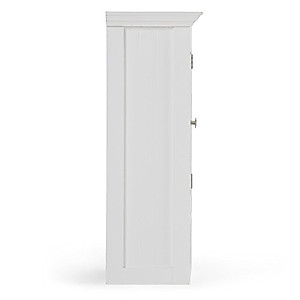 SIMPLIHOME Acadian 28 inch H x 23.6 inch W Double Door Wall Bath Cabinet in Pure White with Storage Compartment and 2 shelves, for the Bathroom, Transitional