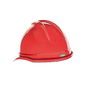 MSA Red Polyethylene Cap Style Hard Hat With 6 Point Ratchet Suspension