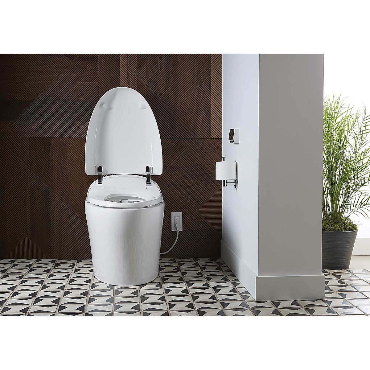 KOHLER 77780-0 Karing Smart Toilet with Auto Open & Close, One-Piece Elongated Intelligent Bidet Toilet with Heated Seat, 1.08 GPF, White