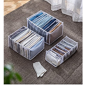 NMGOI 7 Grid Wardrobe Clothes Organizer For Drawers,Closet Organizers And Storage,Foldable,Washable Clothing Storage Bins,Storage Containers For Clothes, White