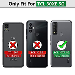 ATUMP for TCL 30XE 5G Phone Case with HD Screen Protector, Heavy Duty Shockproof with 360 ° Rotation Metal Kickstand [Military Grade] Protective Case for TCL 30 XE 5G, Black