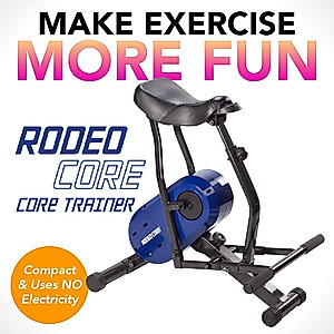 Daiwa Rodeo Core Compact Exercise Equipment For Home Workouts - Full Body Fitness Machine Targets Abs, Legs, & Butt (Blue)
