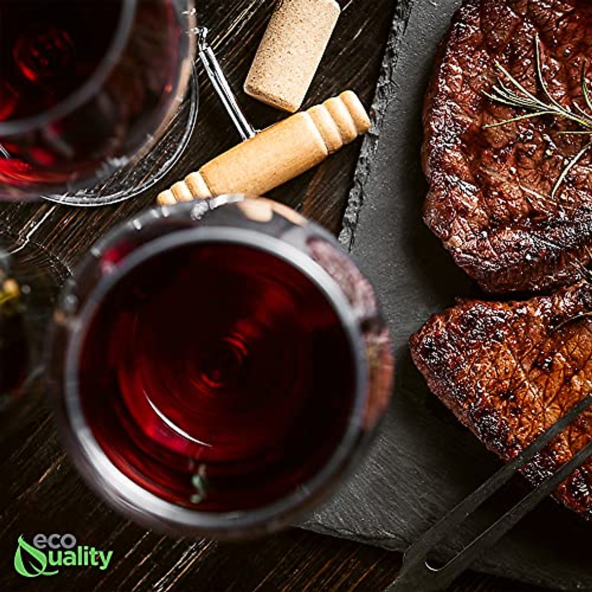 EcoQuality 6 oz Mini Stemless Clear Plastic Wine Glass, Unbreakable Elegant and Reusable Wine Tumbler for Wine Tasting, For Indoor or Poolside Party (8)