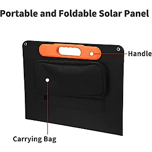 Solar Bag Foldable Mobile Solar Panel Watt Solar Charge Controller Solar Charger with 2 X USB Port 50W Outdoor Solar Generator for Camping and Garden, Easy to Carry