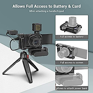 SMALLRIG Camera Cage for Sony ZV1 Camera, with Silicone Gel Grip, Cold Shoe Mount - 2938