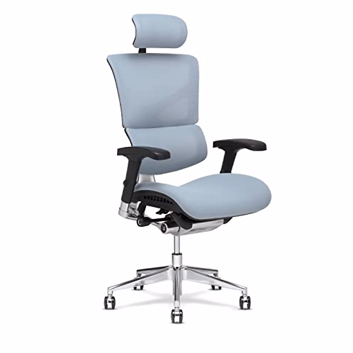 X-Chair X3 Management Office Chair, Glacier A.T.R. Fabric with Headrest - High End Comfort Chair/Dynamic Variable Lumbar Support/Floating Recline/Highly Adjustable/Durable/Executive Office Desk Seat