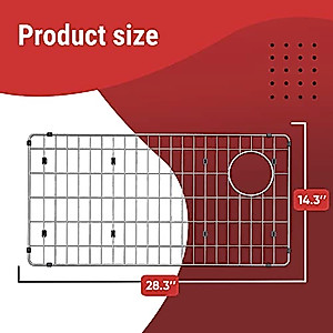 Sink Protectors for Kitchen Sink, Stainless Steel Sink Protector 28-1/4" x 14-1/4" x 1-1/4", Sink Grate for Bottom of Kitchen Sink