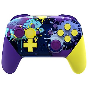 eXtremeRate Splattering Paint Faceplate Backplate Handles for Nintendo Switch Pro Controller, Replacement Hand Grip Housing Shell Buttons for Nintendo Switch Pro Controller - Controller NOT Included