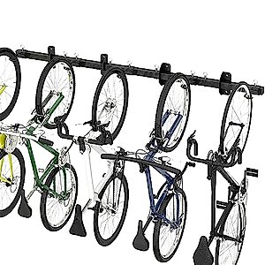 Sttoraboks Bike Storage Rack, Garage Wall Mount Hanger, Indoor Bicycle Organizer with Adjustable Hooks for Home and Garage, 67-inch Cycle Stand Holds 5 Bikes, Wall Bike Stand Up to 300lbs