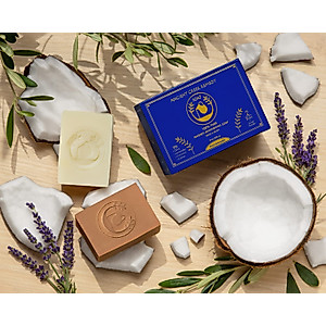 Ancient Greek Remedy Organic Face and Body Soap Bars for Dry, Normal and Sensitive Skin. Gentle Wash Treatment for Acne, Eczema, Psoriasis, Dark Spots and Rosacea With soap Holder (2)