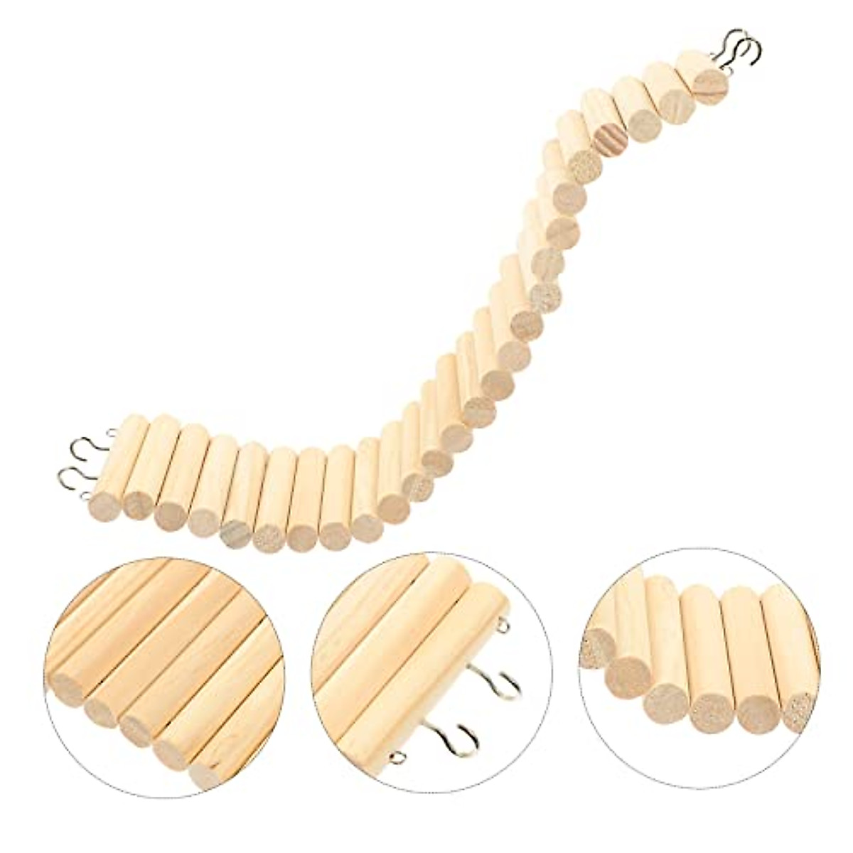 IFANLANDOR Ladder Fence Parrot Climbing Ladder Guinea Pig Hideout Rat Ladder Rat Bendy Bridge Gerbil Hamster Climbing Ladder Small Animals Wood Ladder Hamster Ladder Toy pet Chinchilla Wooden