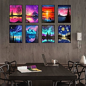 TINY FUN 12 Pack Diamond Painting Kits for Adults 5D Diamond Art Kit for Beginners, DIY Paint with Round Full Drill Diamonds Paintings Gem Art for Home Wall Decoration Gift (12X16 Inch